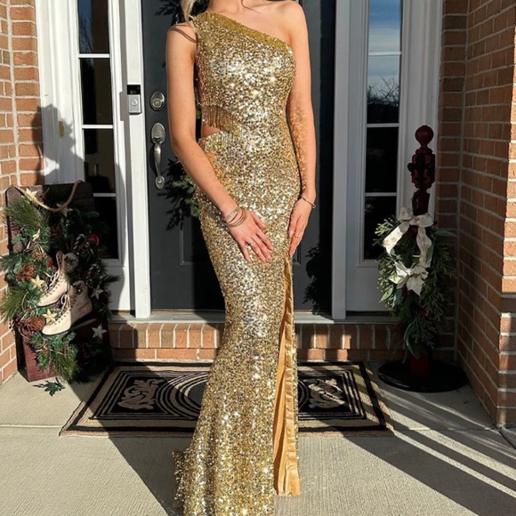 Dresses | Gold Prom Dress Formal Dress | Poshmark